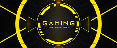 금속 기술 개념과 미래 노란색과 검은 색 추상적 인 게임 배너 디자인 템플릿 벡터 그래픽 3차원 형태에 대한 스톡 벡터 아트 및 기타 이미지 3차원 형태 Brand