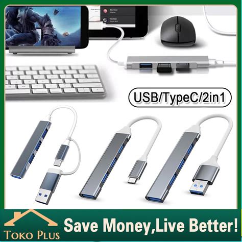 Jual 2in1 Usb Hub 3 0 Type C Adaptor Laptop Adapter Usb Hub Port Tipe C Ke Usb 3 0 For Macbook