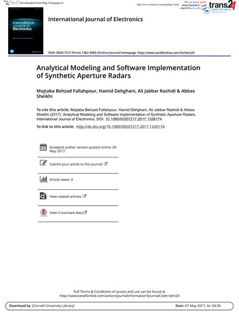 pdf analytical modeling and software implementation of synthetic
