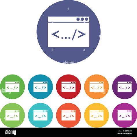 Code Window Set Icons Stock Vector Image And Art Alamy