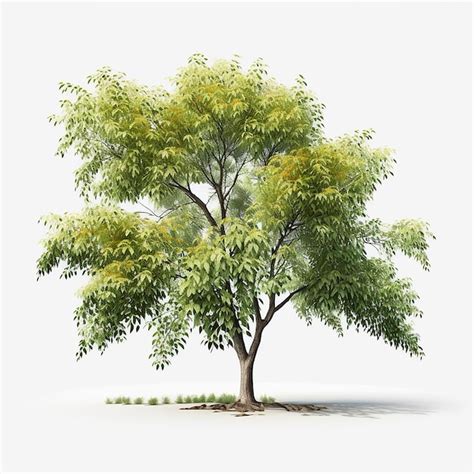 Premium Ai Image Honey Locust Tree Isolated White Background Ai Generated Image