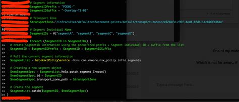 nsx t data center using nsx t policy api to add new overlay segments