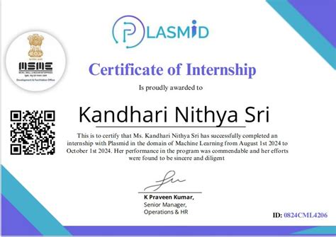 nithya reddy kandhari on linkedin machinelearning python internship