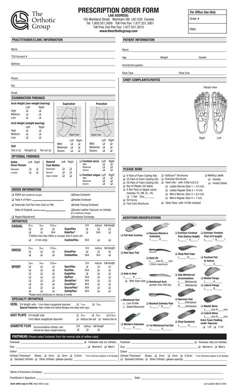 2010 Prescription Order Form Pdf