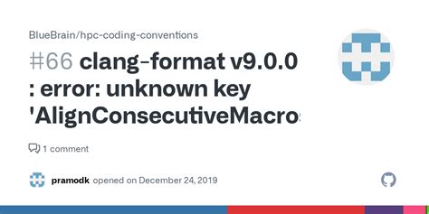 clang format v9 0 0 error unknown key alignconsecutivemacros