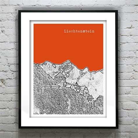 Liechtenstein Skyline Poster Art Print Item T2811 Etsy