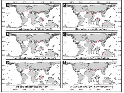 Paleogeographic Distributions Of Selected Planktic Foraminifera The