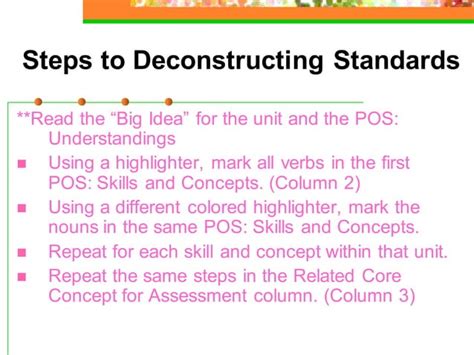 deconstructing standards learning targets pdf