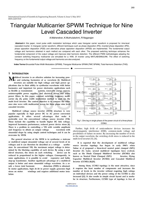 pdf triangular multicarrier spwm technique for nine level cascaded