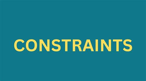 Constraints Youtube