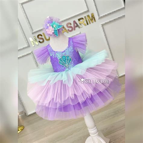 Purple Mermaid Costume Dress Sequin Bodice Tulle Skirt Birthday