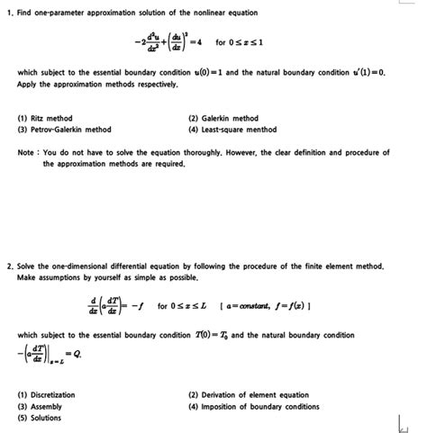 Solved Find One Parameter Approximation Solution Of ﻿the