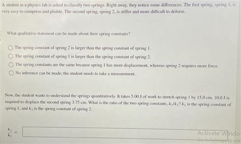 Solved A Student In A Physics Lab Is Asked To Classify Two Chegg