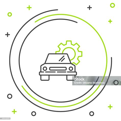 흰색 배경에 격리 된 라인 자동차 서비스 아이콘 자동 정비사 서비스 수리 서비스 자동 정비사 유지 보수 기호입니다 다채로운 개요 개념 벡터 개념에 대한 스톡 벡터 아트 및