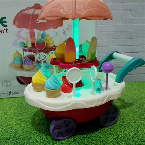 Jual Mainan Gerobak Candy Ice Cream Edukasi Trolly Jualan Es Shopee