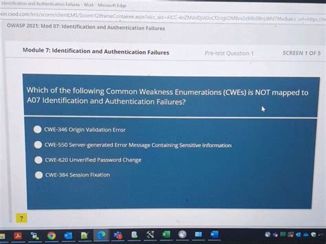 Identification And Authentication Failures StudyX