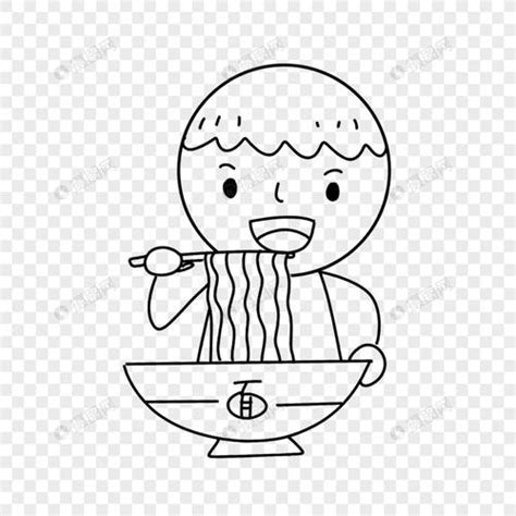 吃面简笔画 吃面简笔画可爱 苗苗知道