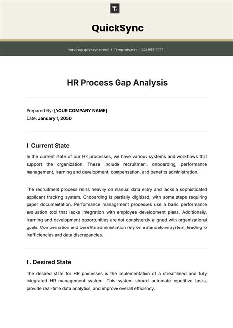 Free HR Process Gap Analysis Template To Edit Online