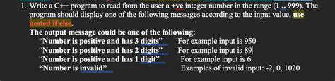 Solved 1 Write A C Program To Read From The User A Ve Chegg Com