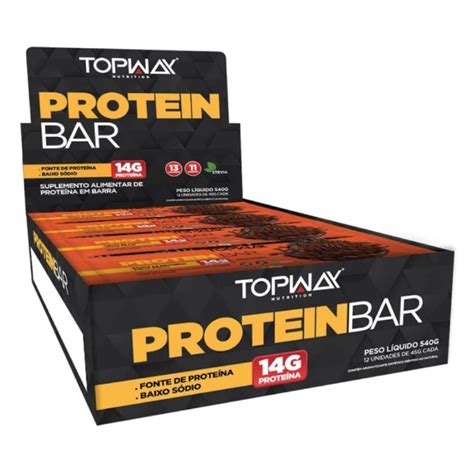 Barra De Proteína Topway Brigadeiro 45g Embalagem Com 12 Unidades