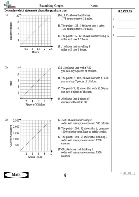 Examining Graphs Worksheet Template With Answer Key Printable Pdf Download