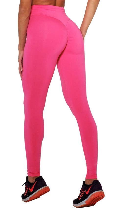 Brazilian Workout Legging High Waist Scrunch Booty Lift Hot Pink