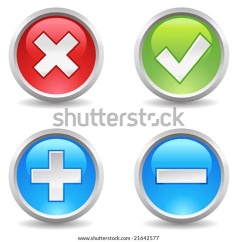 Internet Buttons Delete Eccept Add Exclude Stock Vector Royalty Free 21642577 Shutterstock