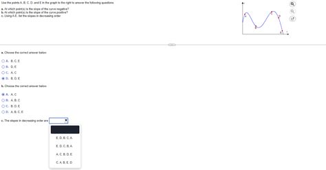 Solved Use The Points A B C D And E In The Graph To The Chegg