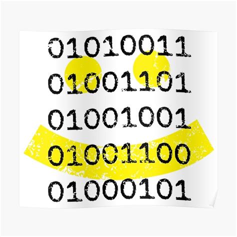 Binary Code Smile Poster For Sale By Ongadesign Redbubble