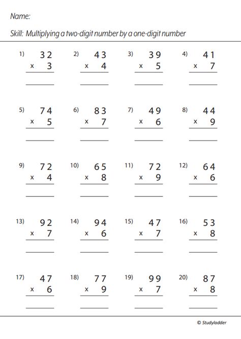 multiplying a two digit number by a one digit number written strategy