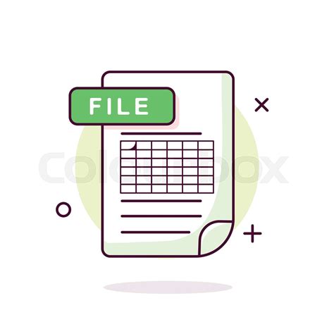 Excel Document Icon Cute Vector Illustration Stock Vector Colourbox