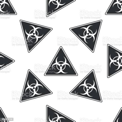 흰색 바탕에 생물 학적 기호 아이콘 완벽 한 패턴으로 삼각형 기호 벡터 일러스트 레이 션 0명에 대한 스톡 벡터 아트 및 기타