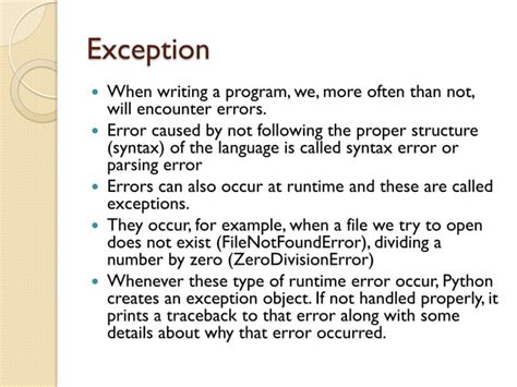 Python Exception Handling Pdf