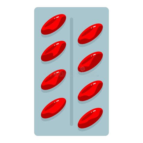 Antibiotic Blister Icon Cartoon Vector Medicine Tablet Stock Vector