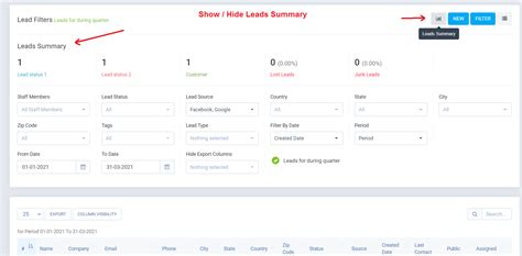 Advanced Lead Filters Module For Perfex Crm By Sejalinfotech Codecanyon