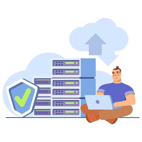 Premium Vector Database Securitydata Server Web Concept Cloud Storage
