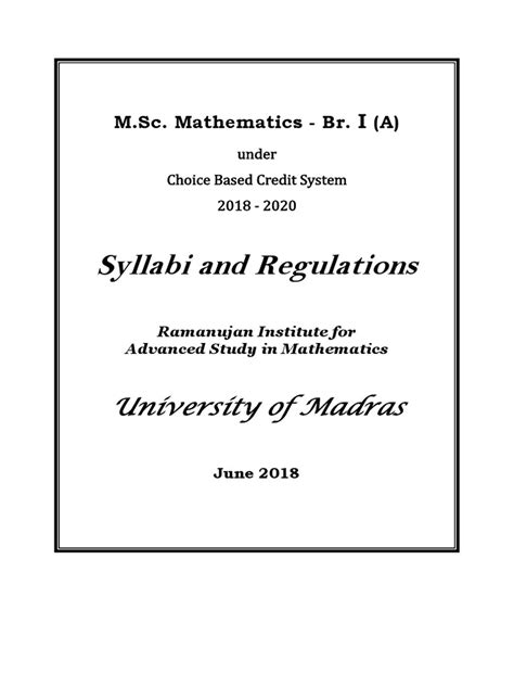 Maths Syllabus 2018 2019 Pdf Measure Mathematics Ring Mathematics