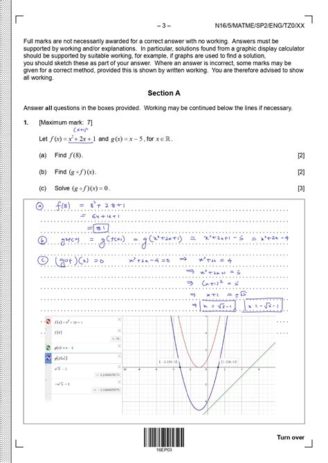IB SL Math Paper Completely Solved Sumant S Page Of Math