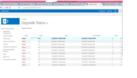 sharepoint enterprise upgrade failed from sp 2013 rtm to sp 2013
