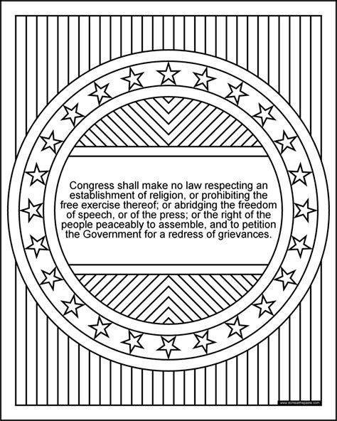 Dont Eat The Paste 1st Amendment Coloring Page Bill Of Rights Series