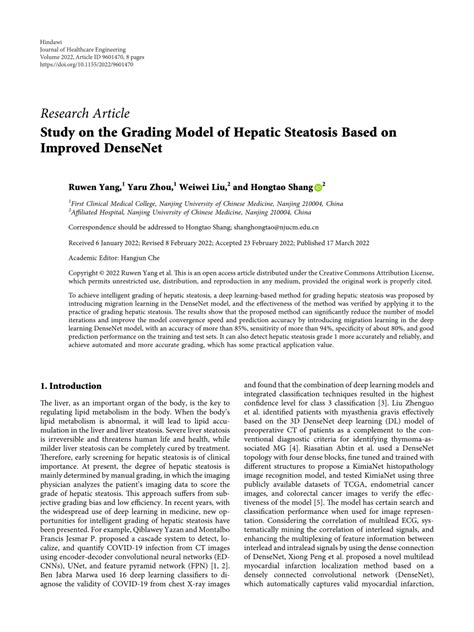 Pdf Study On The Grading Model Of Hepatic Steatosis Based On Improved