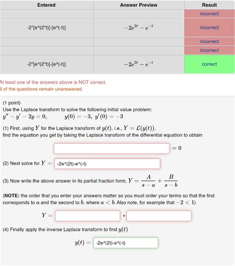 Solved Entered Answer Preview Result Incorrect