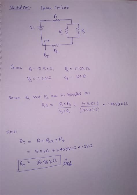 Solved Given The Circuit Below With The Following Parameters Vs 17