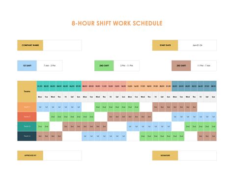 Free Shift Rotation Schedules For Excel And Gsheets