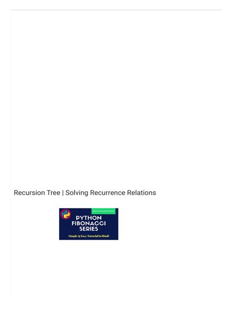 Recursion Tree Solving Recurrence Relations Gate Vidyalay Pdf Recurrence Relation