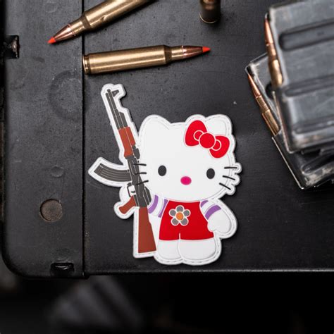 Hello Kitty Sticker Tactical Kitty With Ak 47 Decal