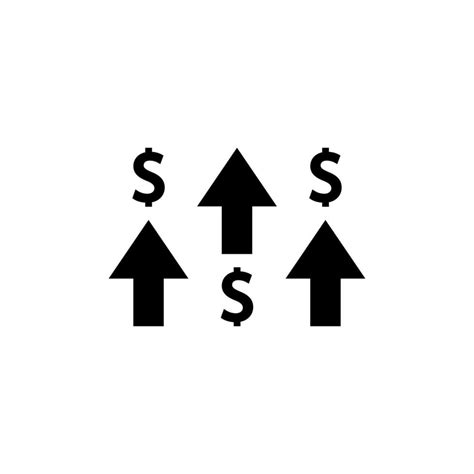 Dollar Up Arrow Icon Economic Uptrend Symbol Business Growth Sign