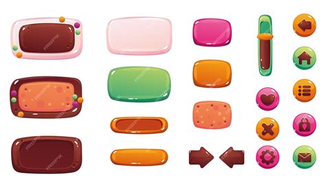 Premium Vector Game Button Ui Element Sign Interface Bar Isolated Set Flat Graphic Design