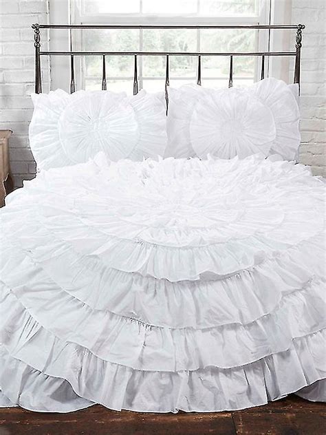 Naya Ruffle Duvet Cover And Pillowcase Set Fruugo Uk