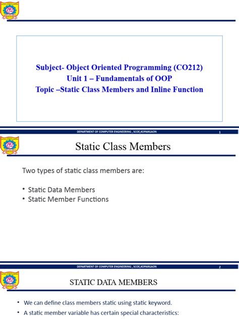 Static Class Members And Inline Function Pdf Class Computer